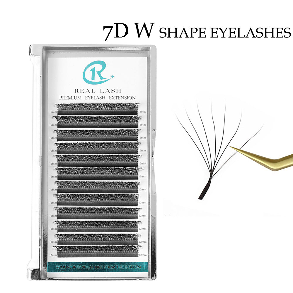 REAL LASH 7D W Shape Premade Fans 0.07 Eyelash Extensions